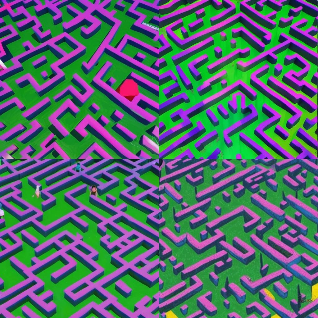 pop art hedge maze - AI Generated Artwork - NightCafe Creator