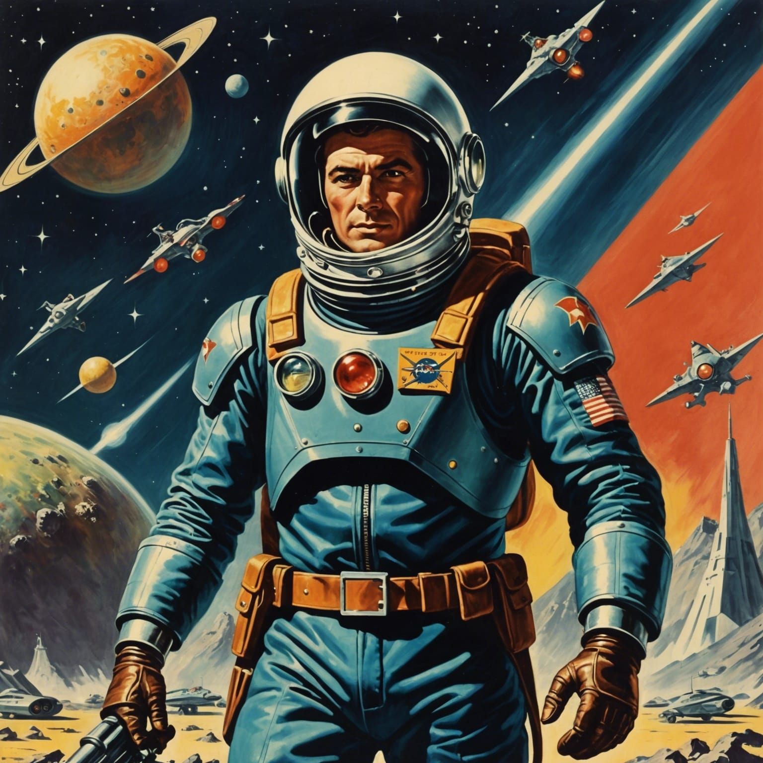 The last space hero, retro 1950s scifi - AI Generated Artwork ...