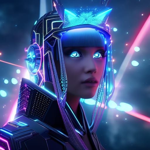 Celestial waifu, cosmic dreamy eyes, intricate background, extremely detailed, spacecore ...