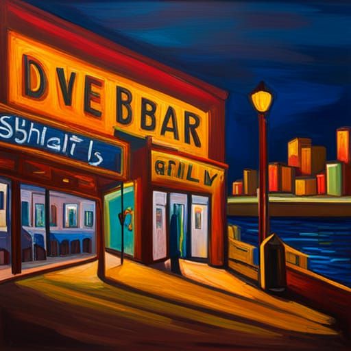 Dive Bar on the Docks - AI Generated Artwork - NightCafe Creator