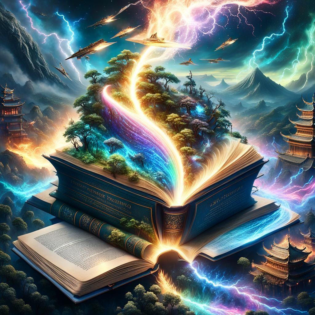 book exploding - AI Generated Artwork - NightCafe Creator
