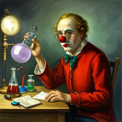 Clown Scientist 2 - AI Generated Artwork - NightCafe Creator