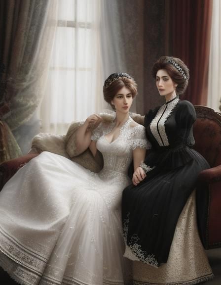 girls in lace together - AI Generated Artwork - NightCafe Creator