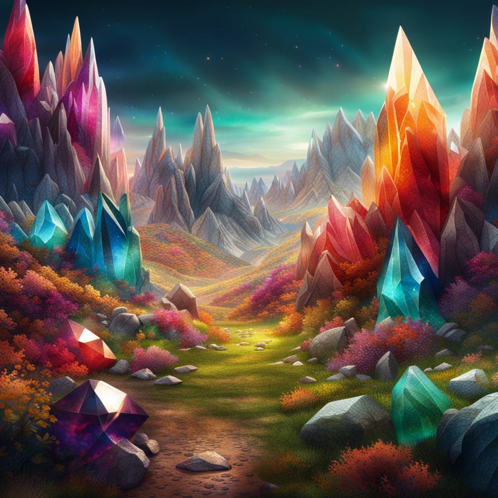 Crystal Landscape. - AI Generated Artwork - NightCafe Creator