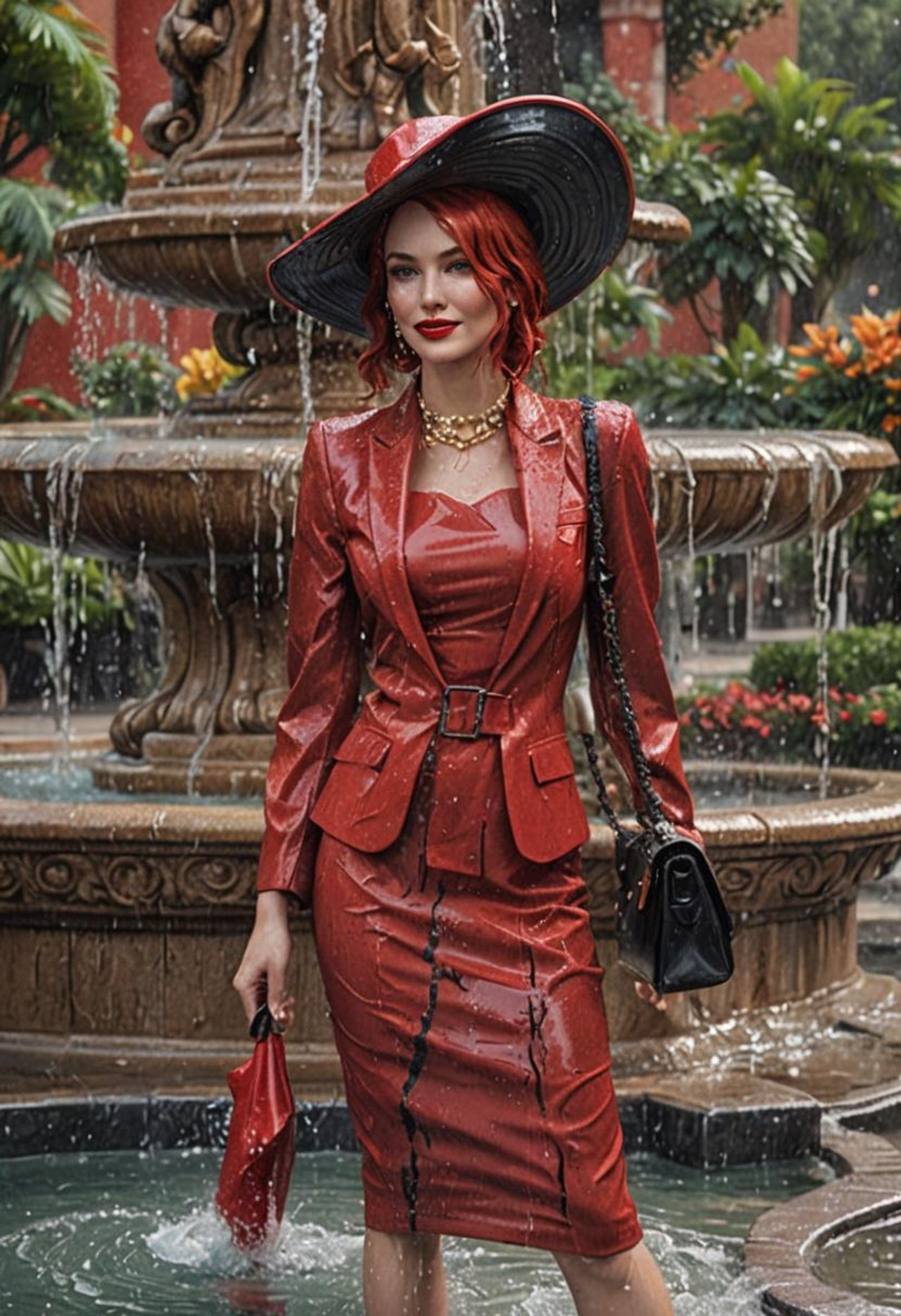 Red Fountain - AI Generated Artwork - NightCafe Creator