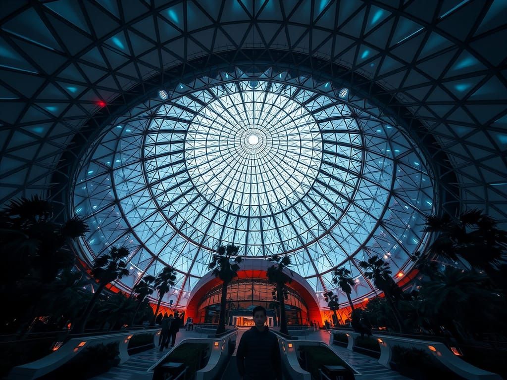 Biome Geodesic Domes - Fibonacci Geodesic Domes in Hyperreal...