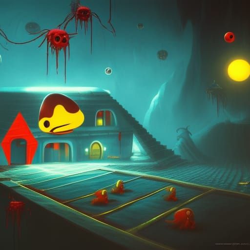 Pacman horror - AI Generated Artwork - NightCafe Creator