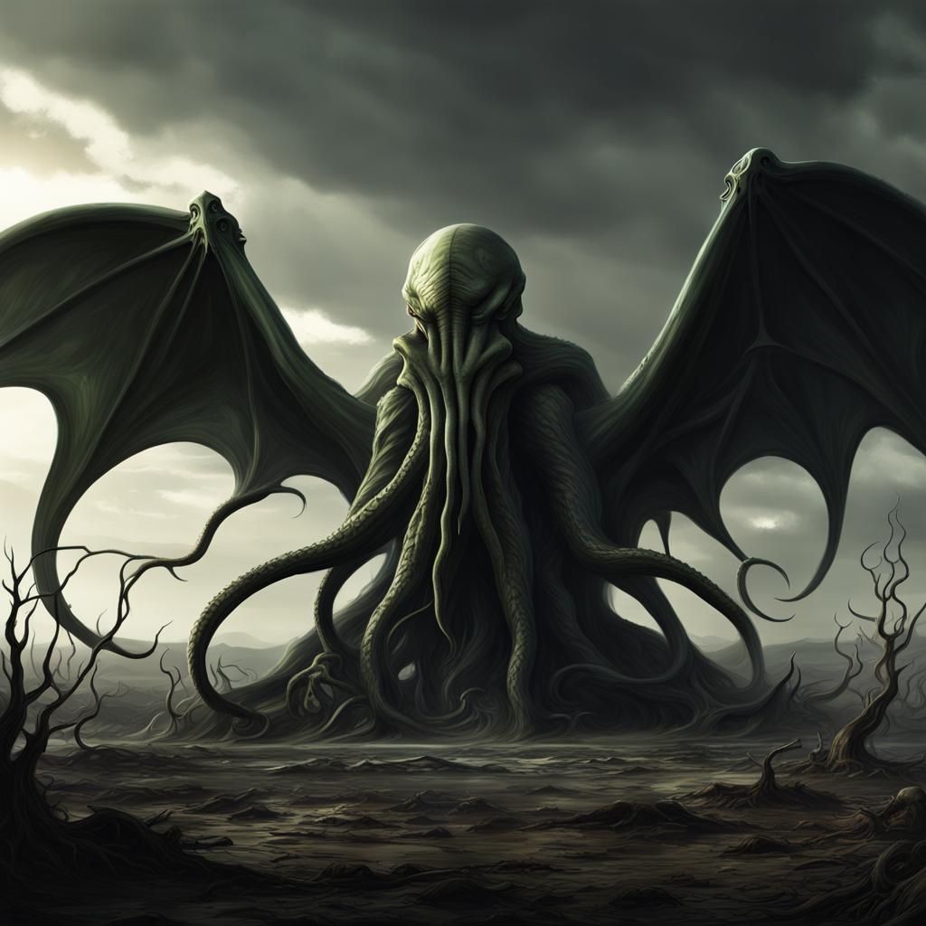 Cthulhu relaxing at home - AI Generated Artwork - NightCafe Creator