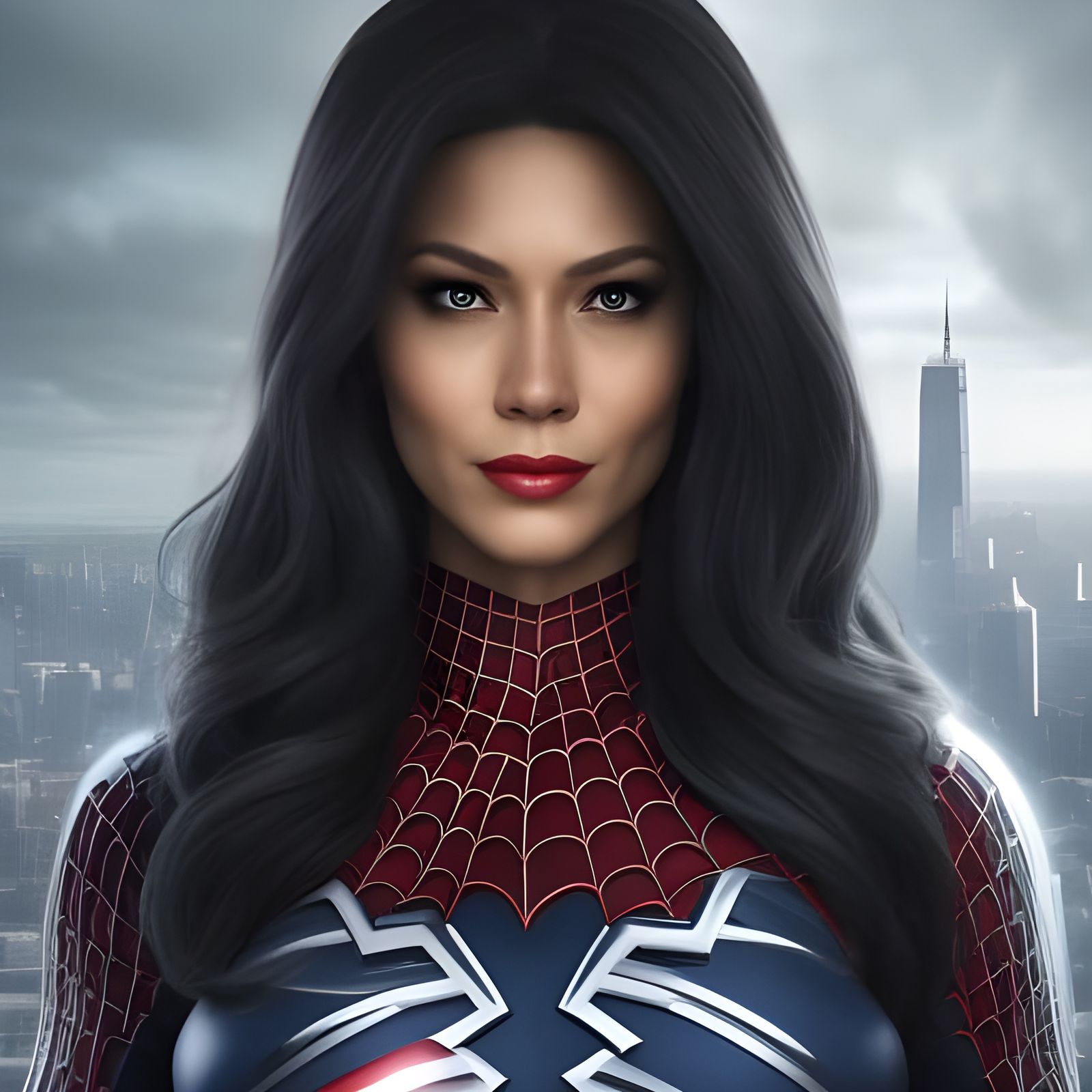 Dark-Haired Spiderwoman - AI Generated Artwork - NightCafe Creator
