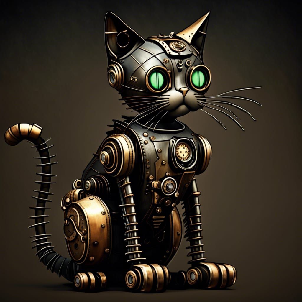 Mecha-Cat - AI Generated Artwork - NightCafe Creator