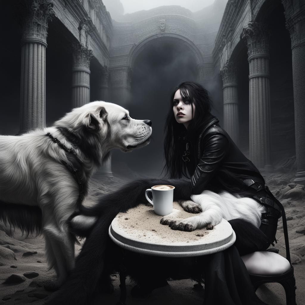 giant dogs. giant apes. lightning. rain. black smoke. gothic columns ...