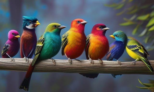 Colorful birds - AI Generated Artwork - NightCafe Creator