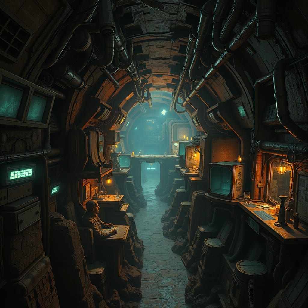 Underground Warrens: Gritty Kessel Tunnels in Indu... - AI Art