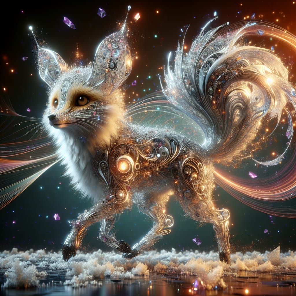 Intricate Bionic Fox - AI Generated Artwork - NightCafe Creator