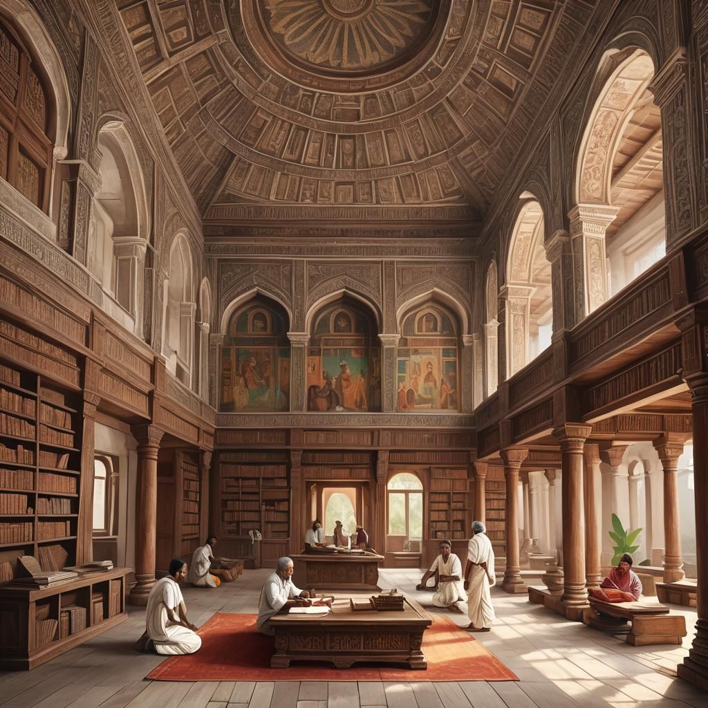 Anciant Indian library - AI Generated Artwork - NightCafe Creator