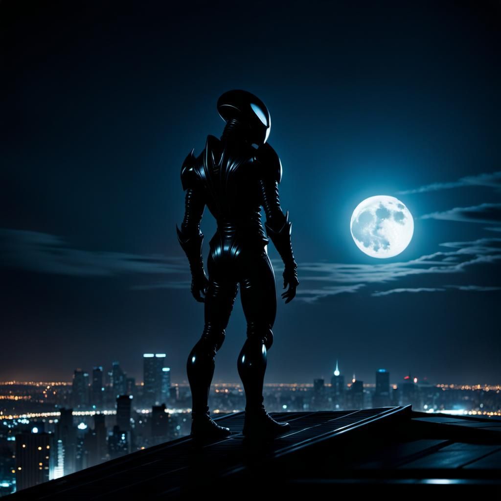 Alien in the night - AI Generated Artwork - NightCafe Creator