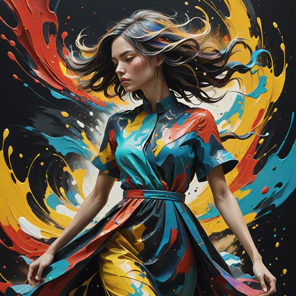 Camouflage - Cubist Goddess in Vibrant Colors