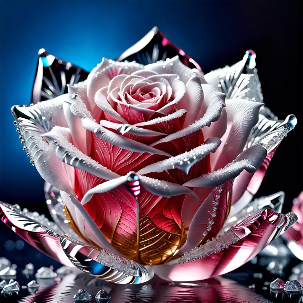 icy rose - AI Generated Artwork - NightCafe Creator