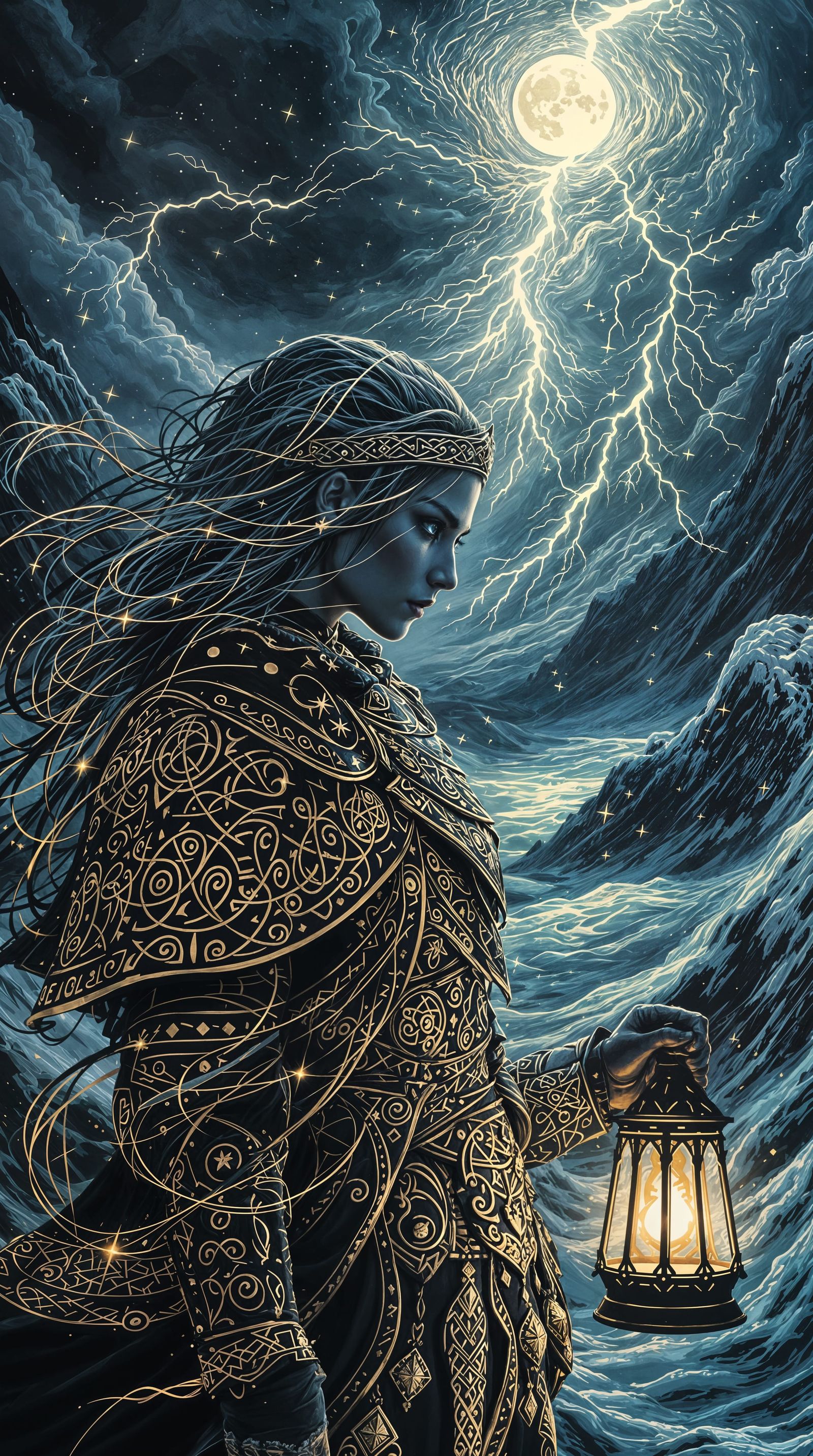 Boudica of the Northern Storms - Sami Warrior Goddess in Woo...