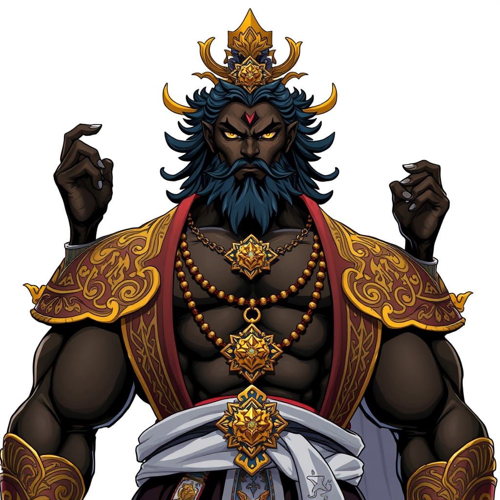 Godlike Anime Hero in Ornate Attire - AI Art