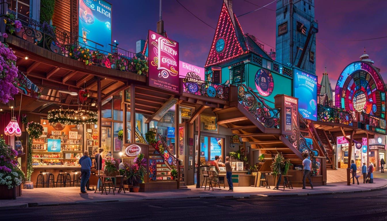 Vibrant Town - AI Generated Artwork - NightCafe Creator