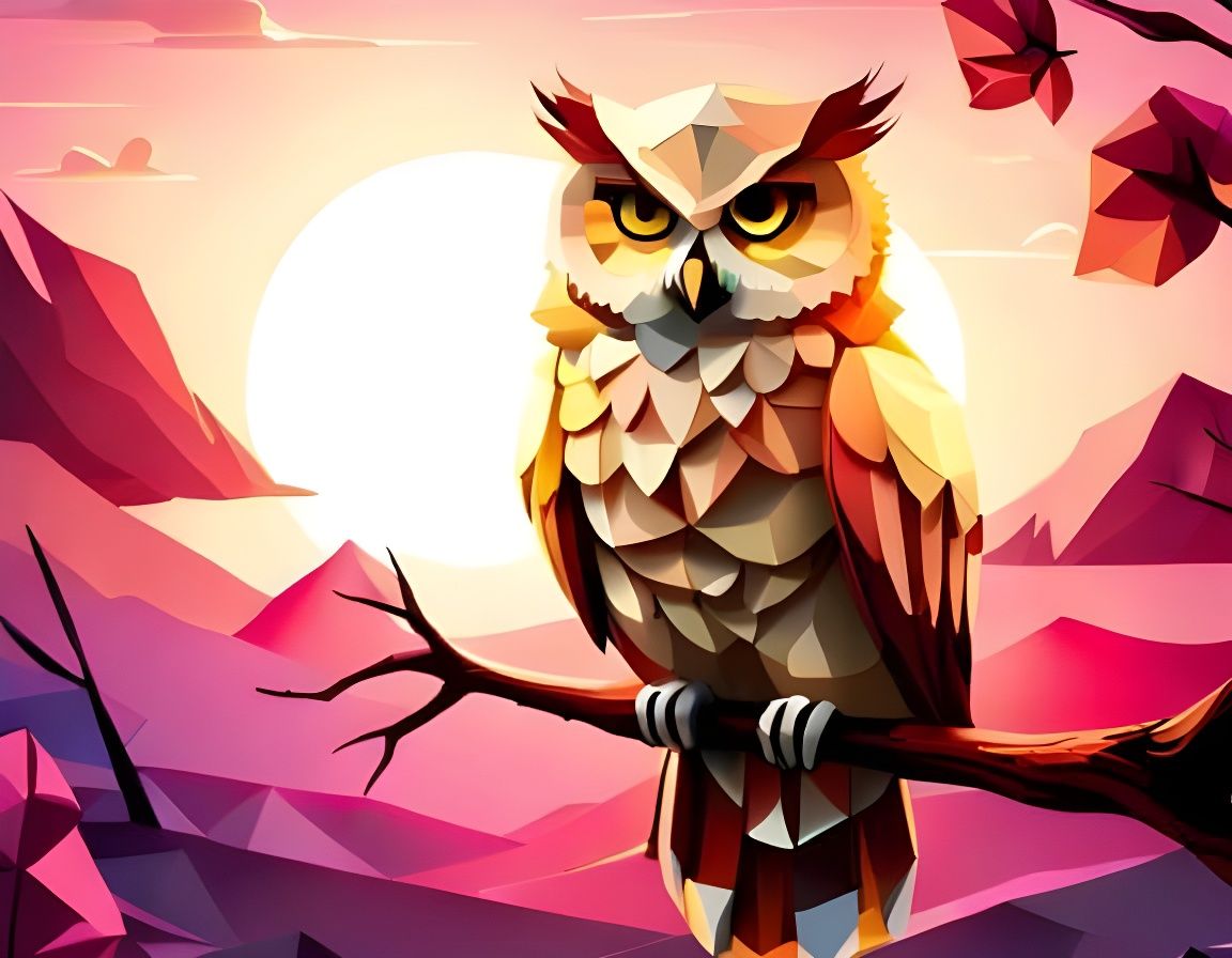 A beautiful sunset in an angular world - AI Generated Artwork ...