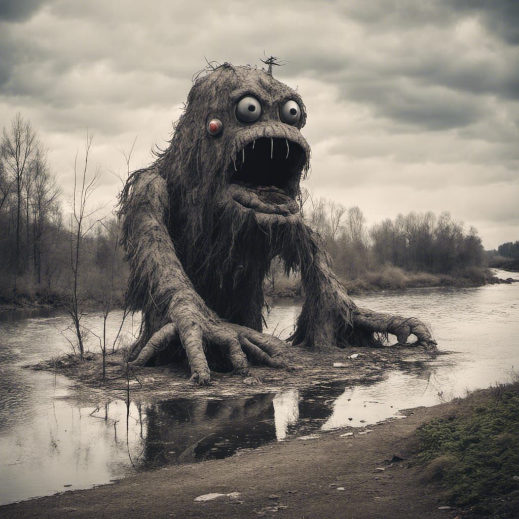 Pollution Monster Series: Industrial River - AI Generated Artwork ...