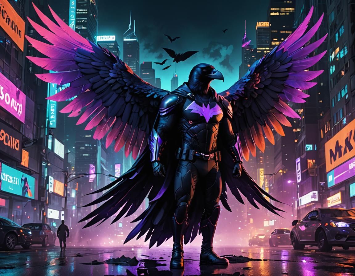 Nevermore, The Raven Superhero - AI Generated Artwork - NightCafe Creator