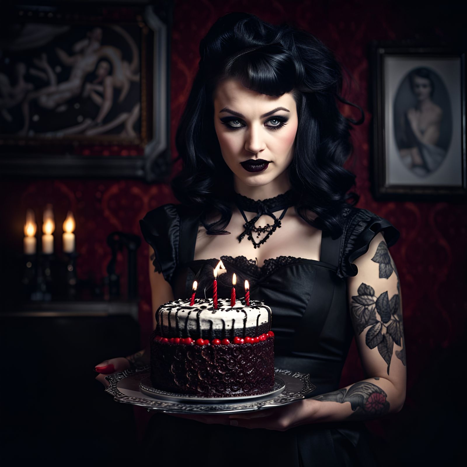 Goth Cake - AI Generated Artwork - NightCafe Creator