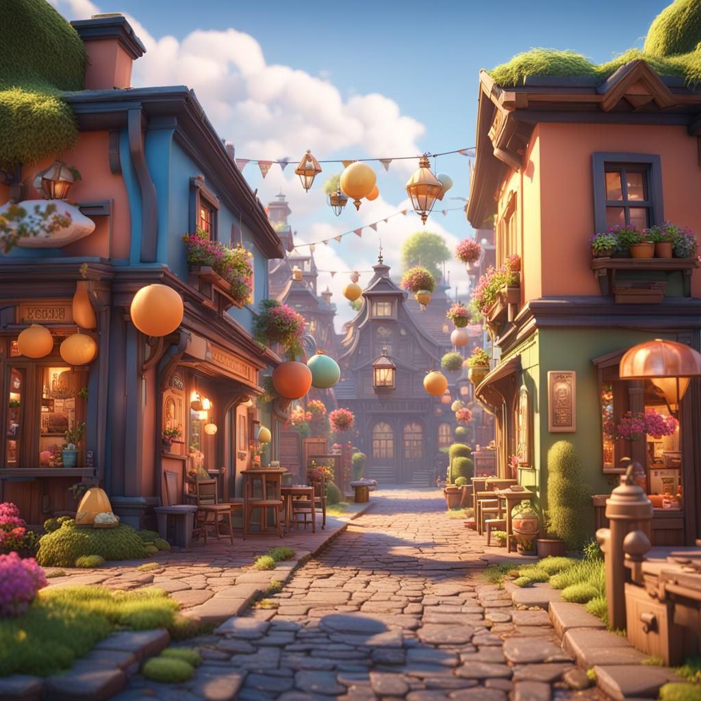 Metaverse town - AI Generated Artwork - NightCafe Creator