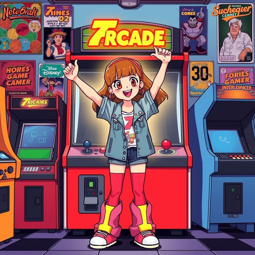Girl at the arcade - Girl at the arcade