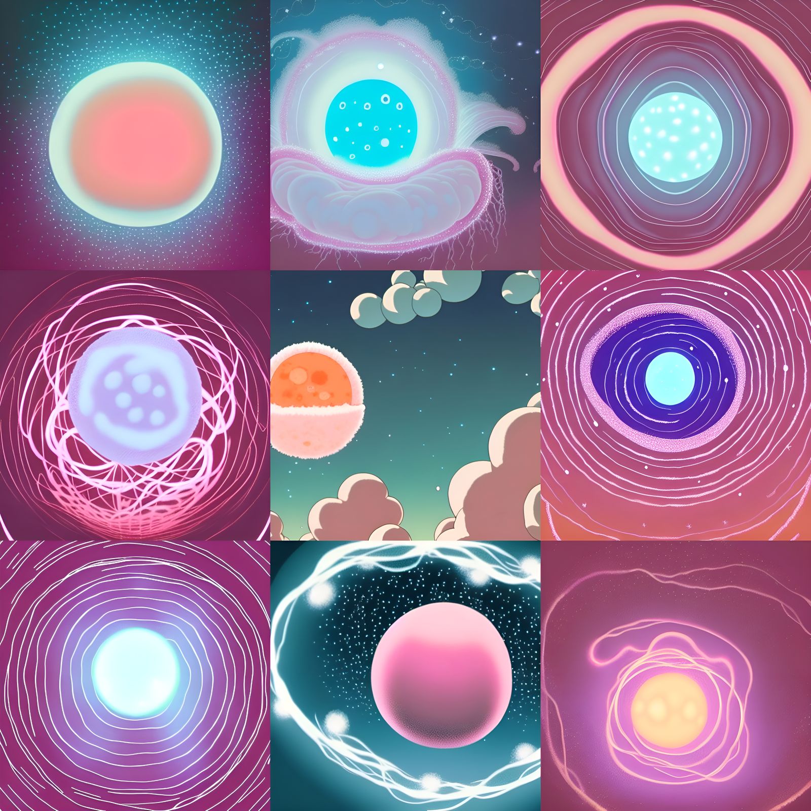 Space orbs 1 x9 - AI Generated Artwork - NightCafe Creator