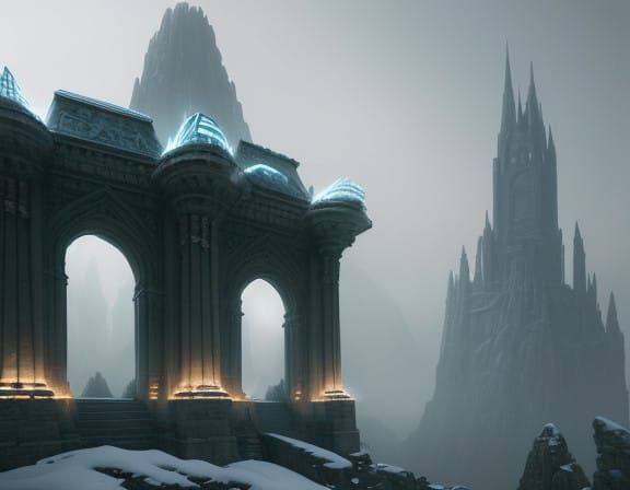 Ancient Time Machine Academy in Futuristic Utopian... - AI Art