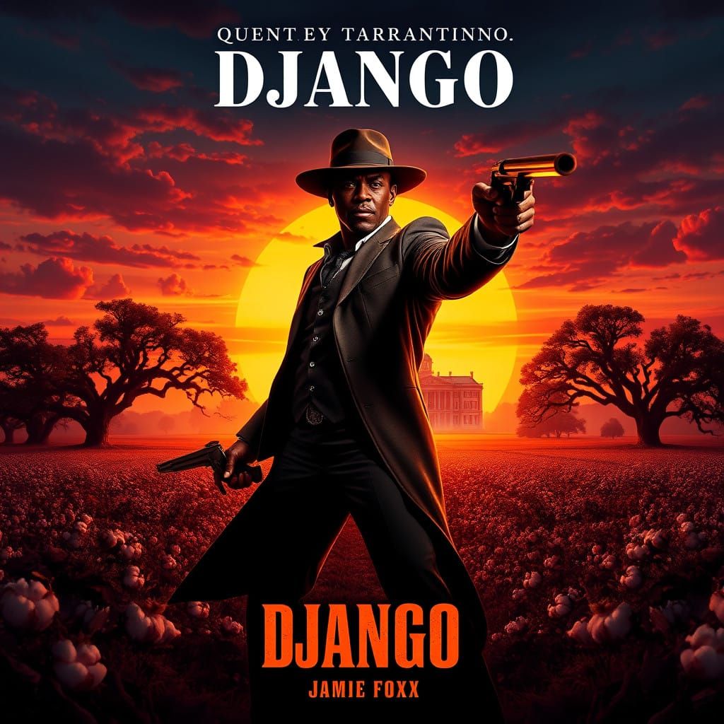 Heroic Django Poster in Fantastical Southern Plant... - AI Art