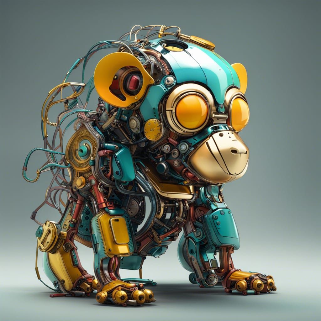 ""Robotic Pet monkey 8k resolution concept art intricately detailed ...