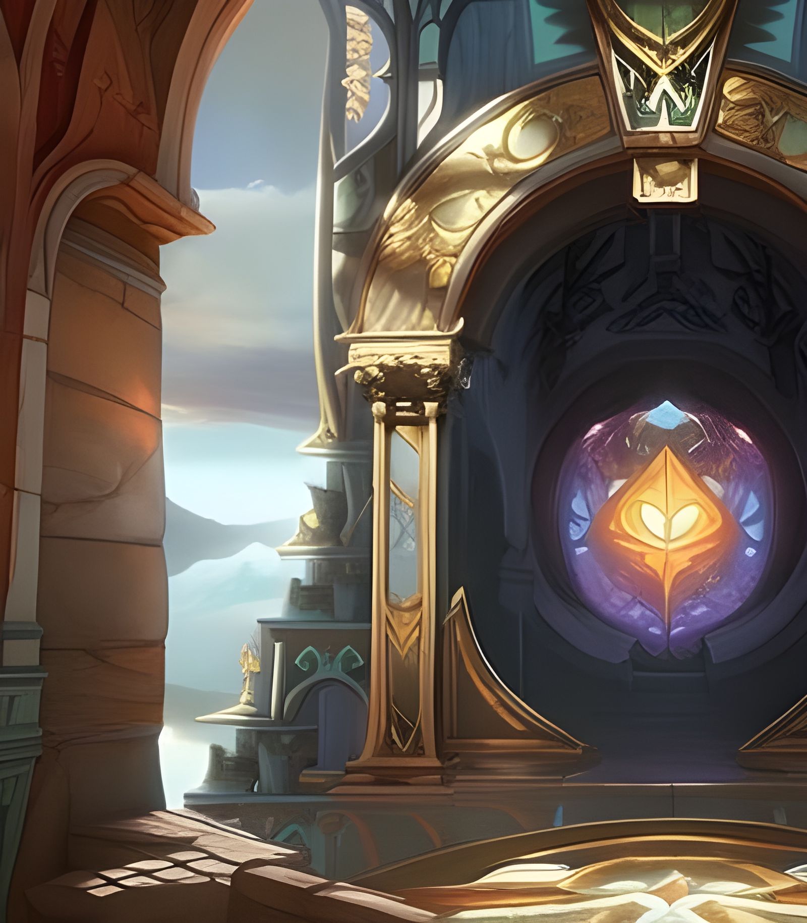 Elven Archway with Otherworldly Window - AI Generated Artwork ...