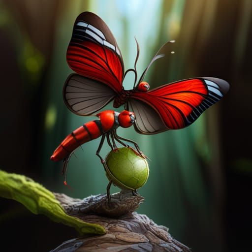 Cute little insects help each other out - AI Generated Artwork ...