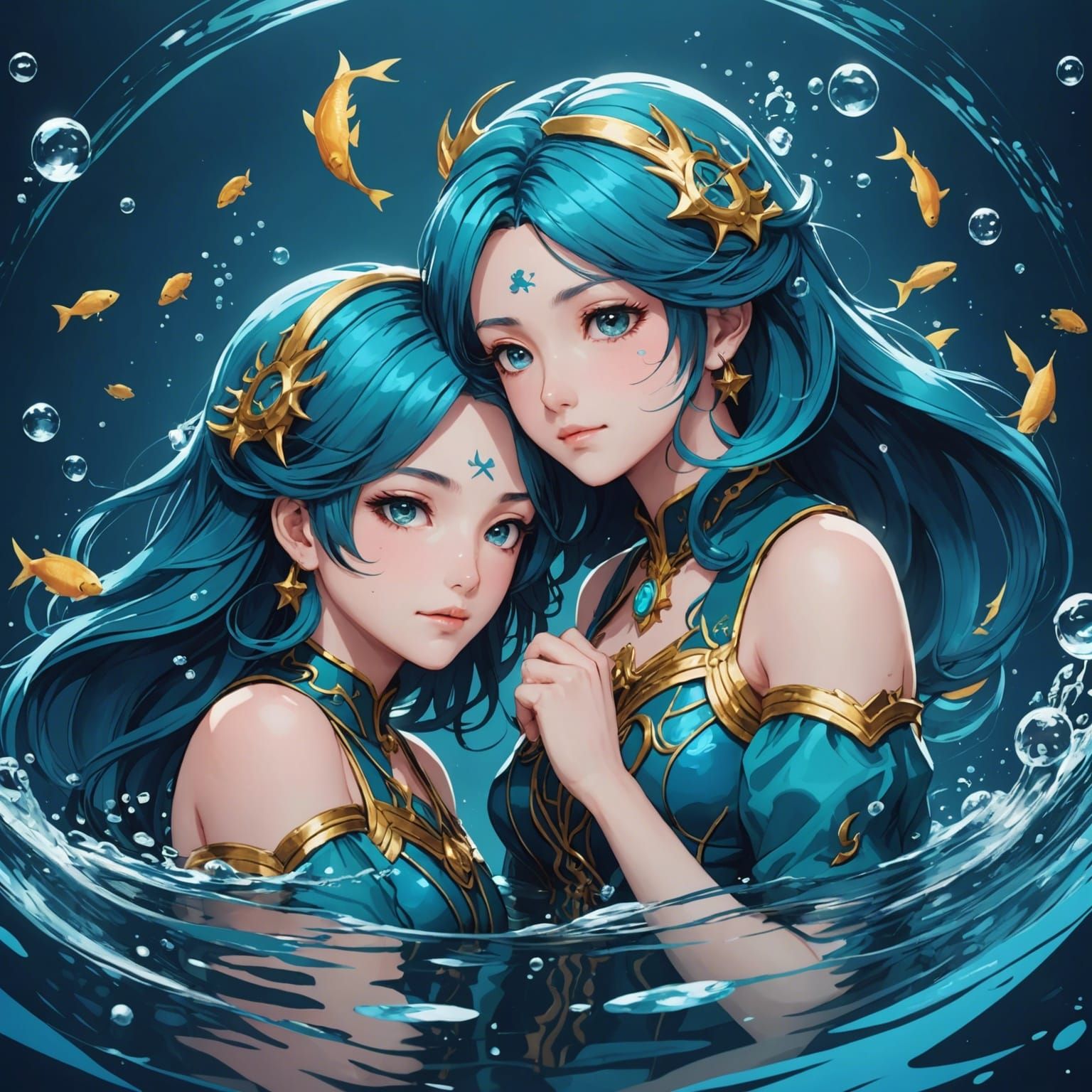 Pisces Water Zodiac - AI Generated Artwork - NightCafe Creator