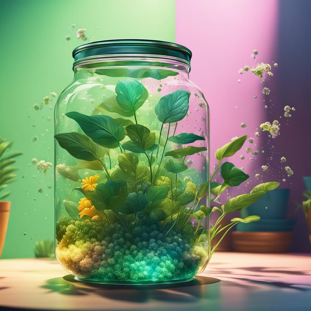 Greenery in a jar - AI Generated Artwork - NightCafe Creator