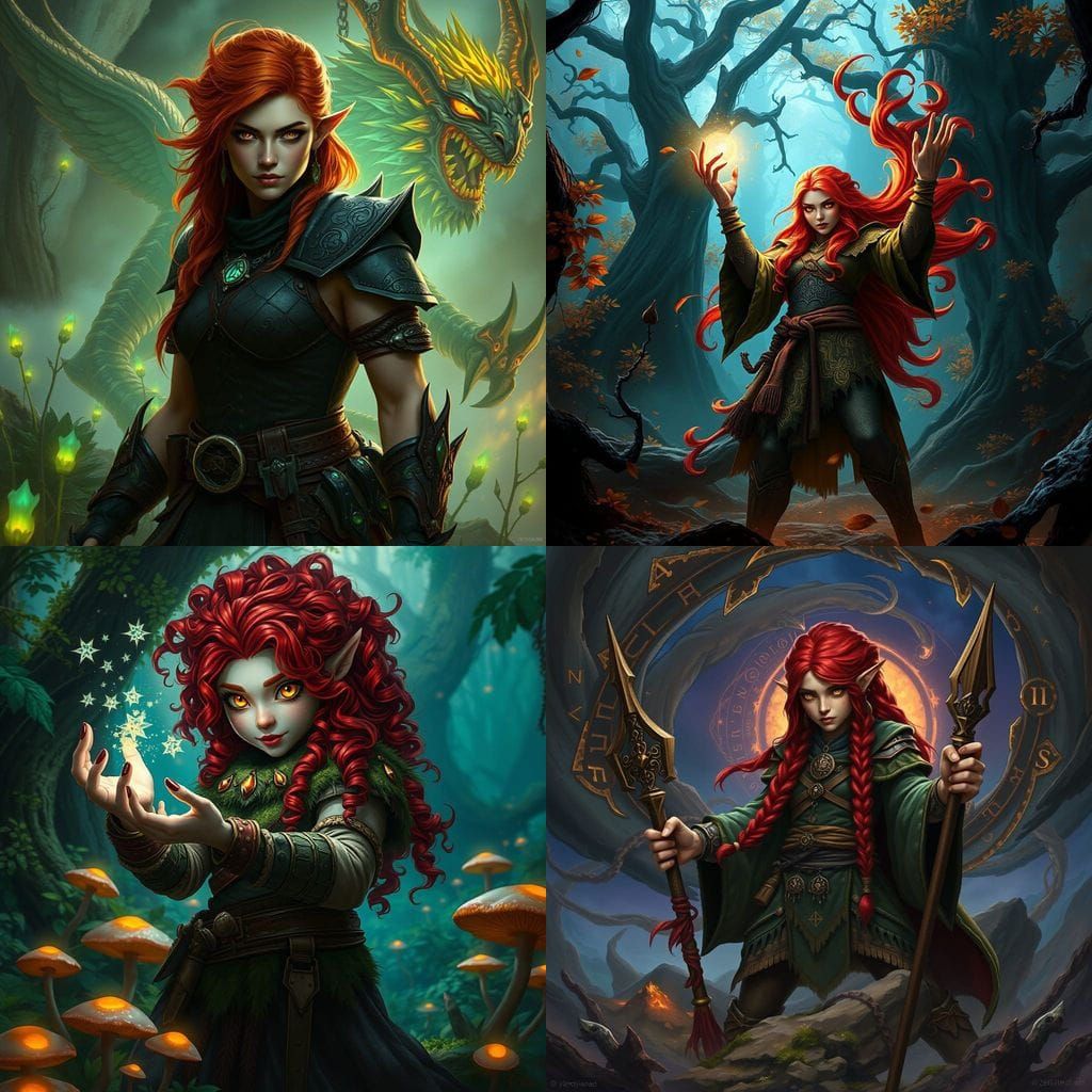 Dwarf Sorceress Transforms in Splendid Fantasy Art - AI Art