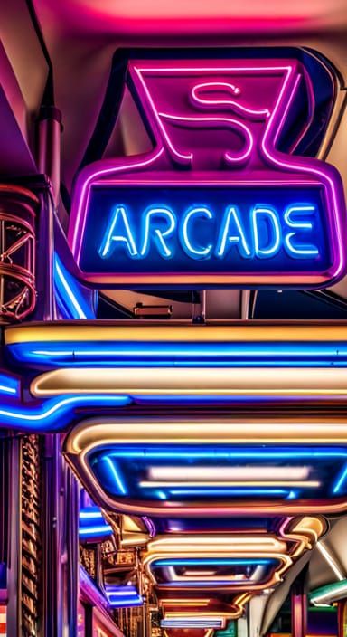 Arcade neon sign, intricate details, HDR, beautifully shot ...
