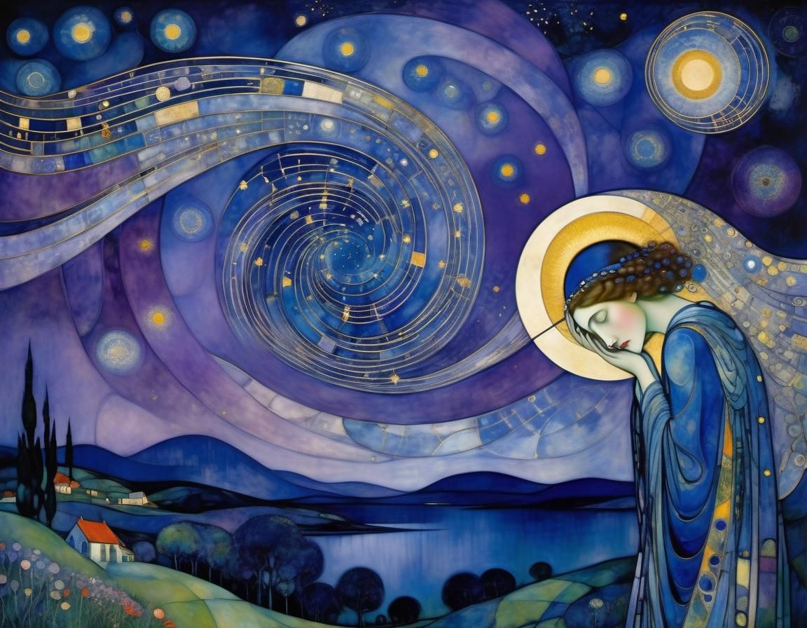 Starry night sky with a touch of violet