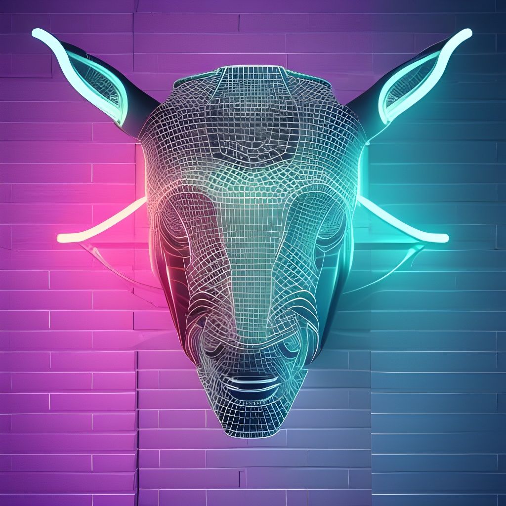 A stylized, futuristic depiction of a Cyborg Minotaur, with a sleek ...