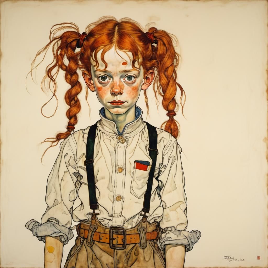 Pippi Longstocking. Egon Schiele. - AI Generated Artwork - NightCafe ...