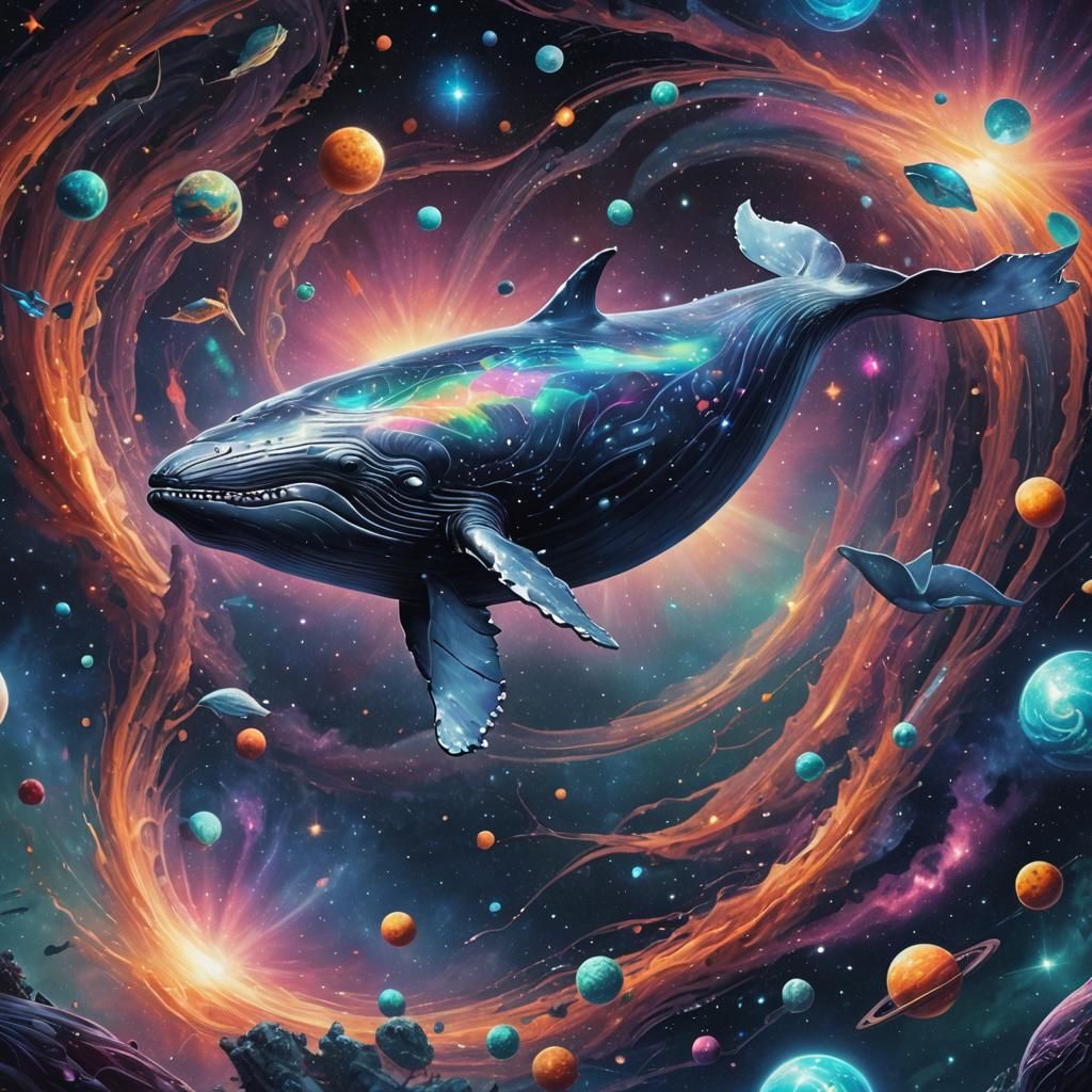 Cosmic Whale in Space - AI Generated Artwork - NightCafe Creator