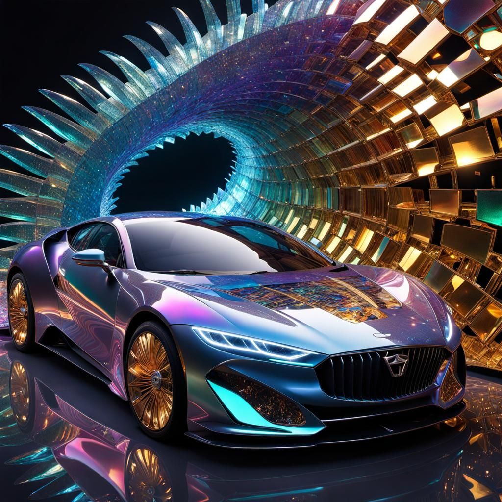 Iridescence car - AI Generated Artwork - NightCafe Creator