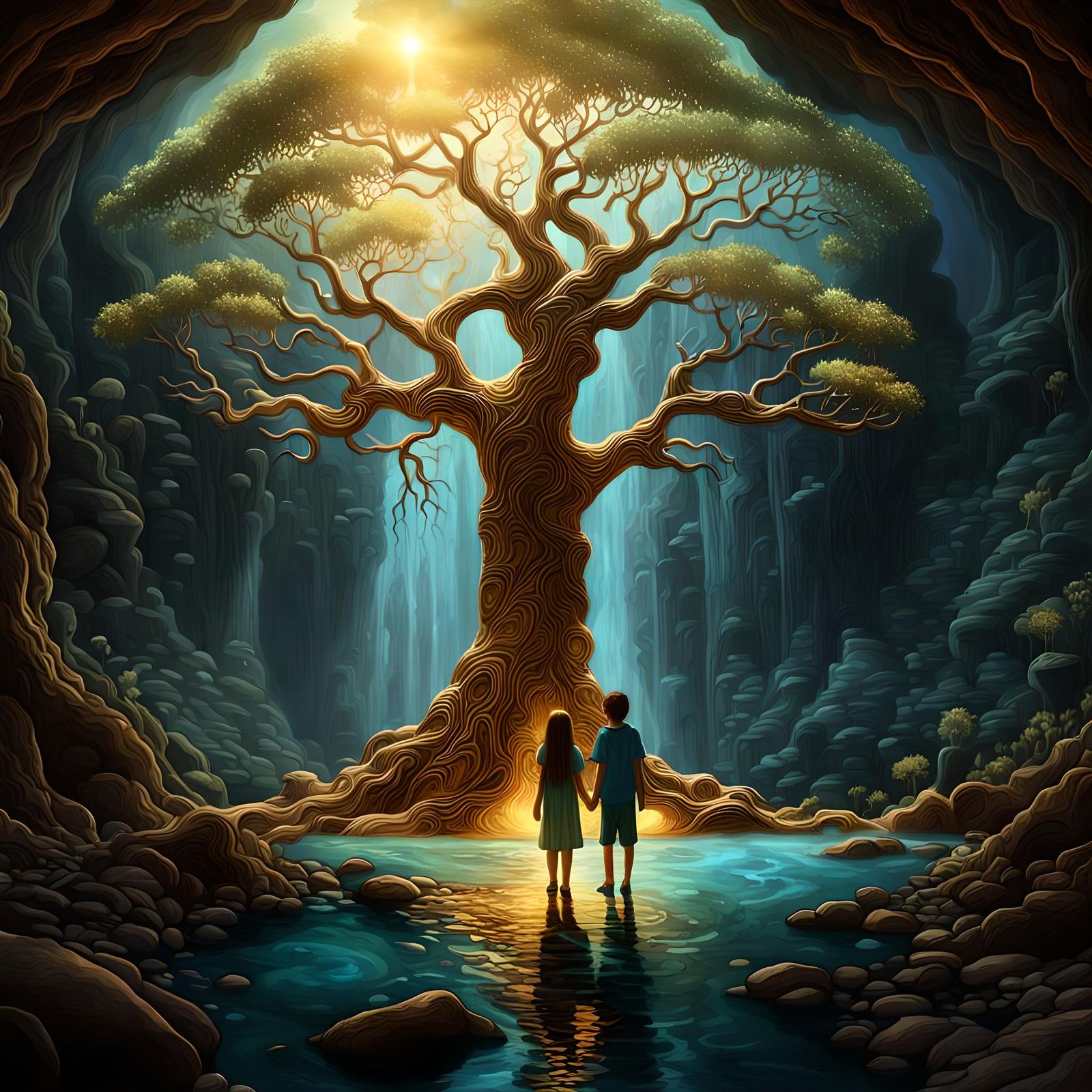 Naiee and Naia finding the water from Tree of Life - AI Generated ...