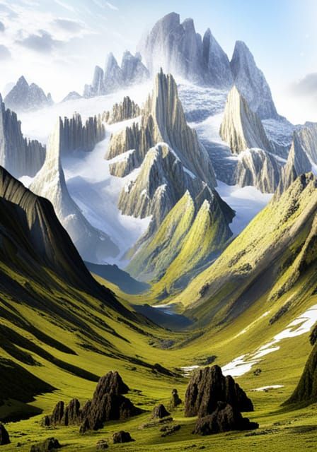 Brobdingnagian Peaks - Verdant Valley - AI Generated Artwork ...