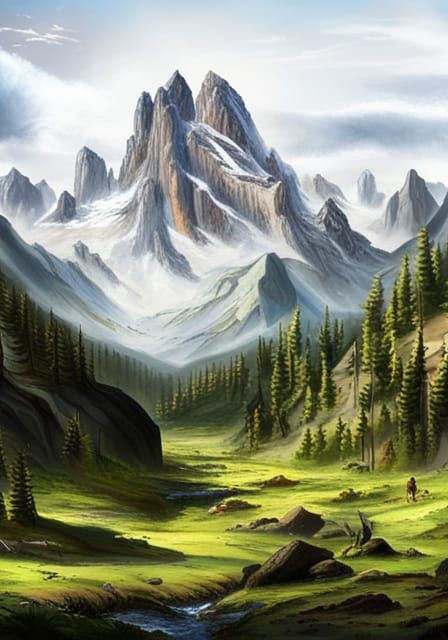 Brobdingnagian Peaks - The Sinking Lands - AI Generated Artwork ...
