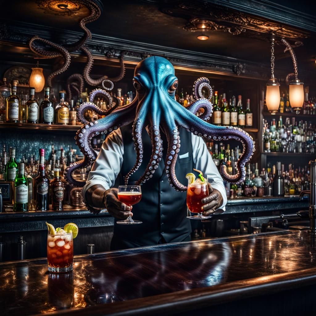 Have an octopus drink - AI Generated Artwork - NightCafe Creator